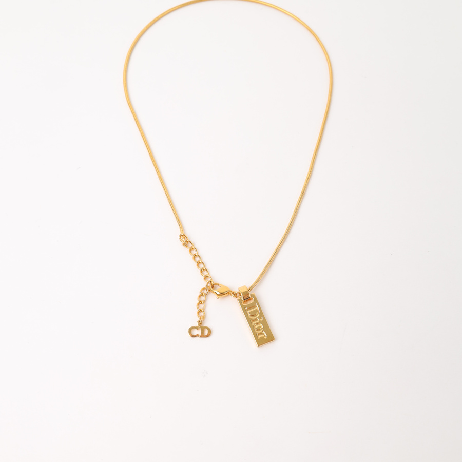 A Retro Tale - CHRISTIAN DIOR Vintage Logo Plate Necklace