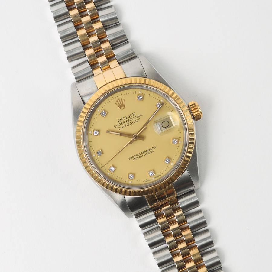A Retro Tale - ROLEX Vintage Datejust 36mm Ref 16013 Rare Lemon Diamond ...