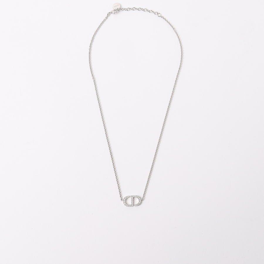A Retro Tale - CHRISTIAN DIOR Vintage Petit CD Rhinestone Necklace