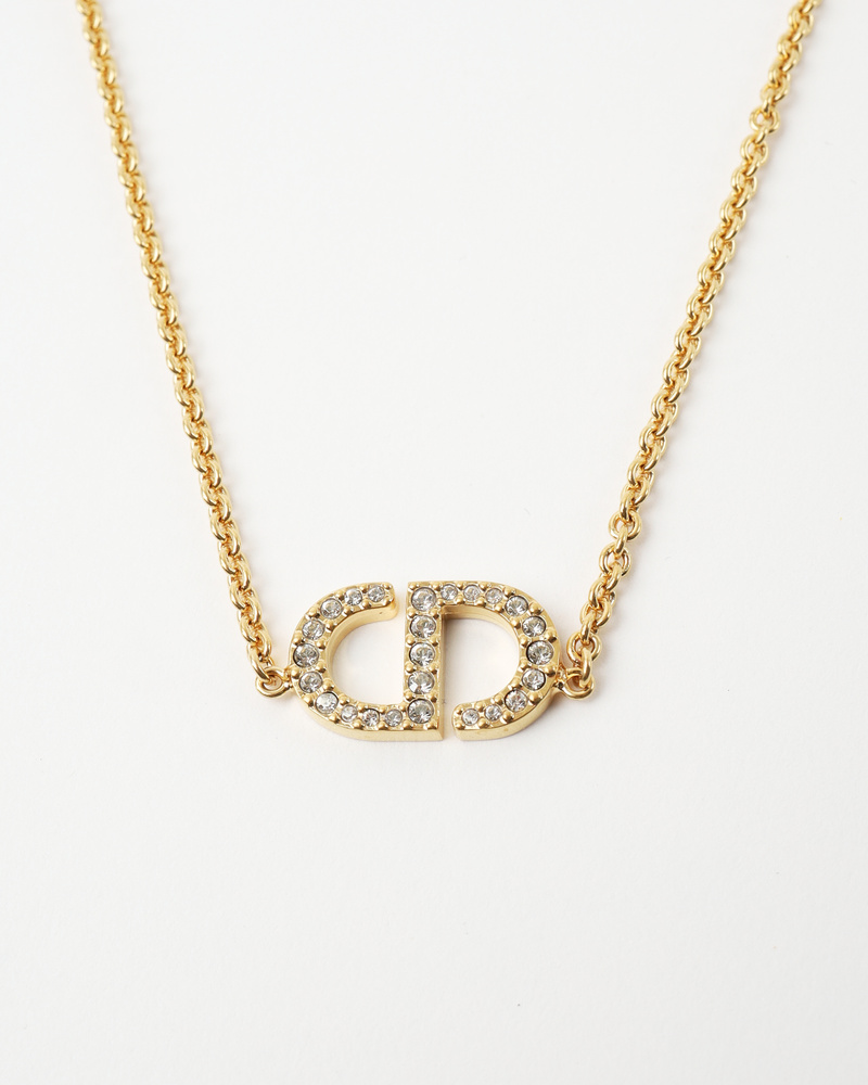 CHRISTIAN DIOR Vintage Petit CD Rhinestone Necklace A Retro Tale
