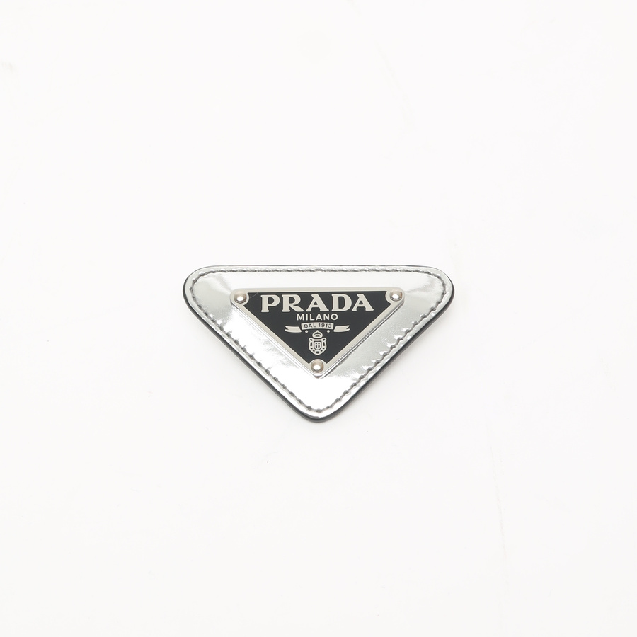 Vintage PRADA Saffiano Triangle Brooch - A Retro Tale