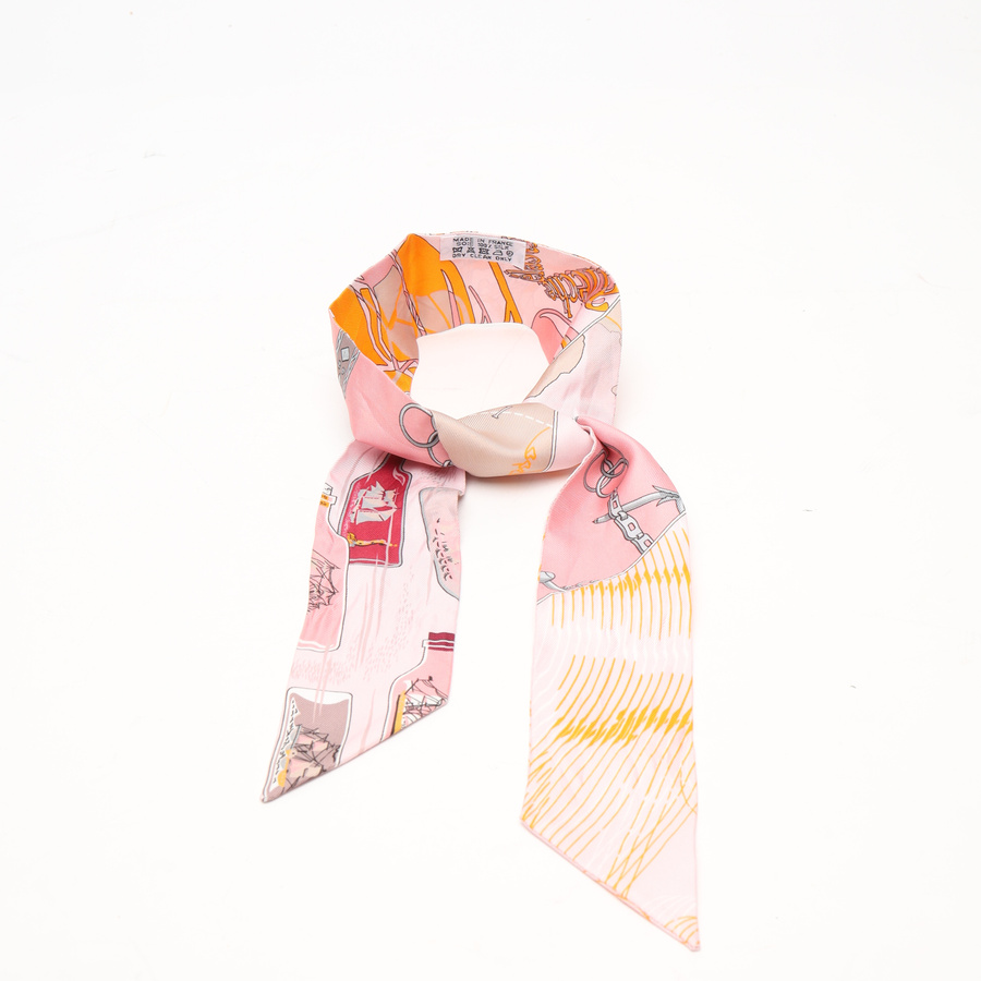 Vintage HERMÈS Twilly Silk Scarf - A Retro Tale