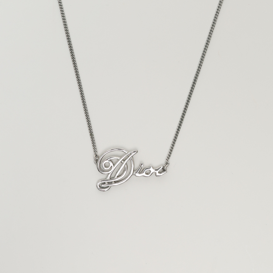 A Retro Tale - CHRISTIAN DIOR Vintage Cursive Logo Necklace
