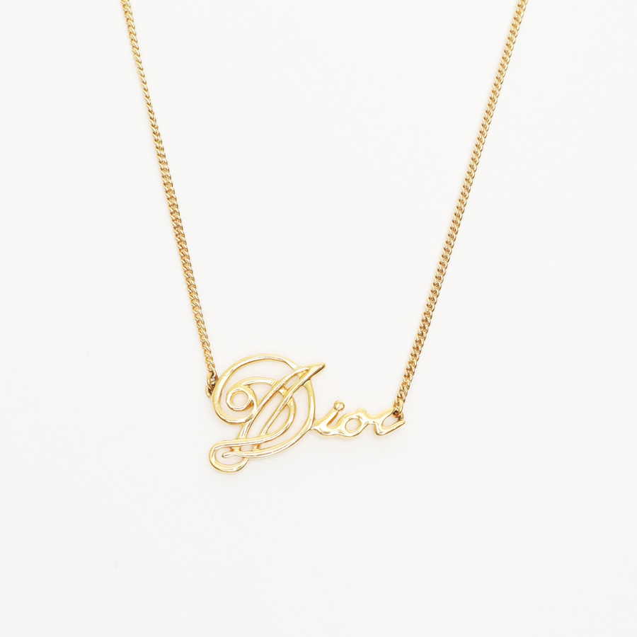 A Retro Tale - CHRISTIAN DIOR Vintage Cursive Logo Necklace