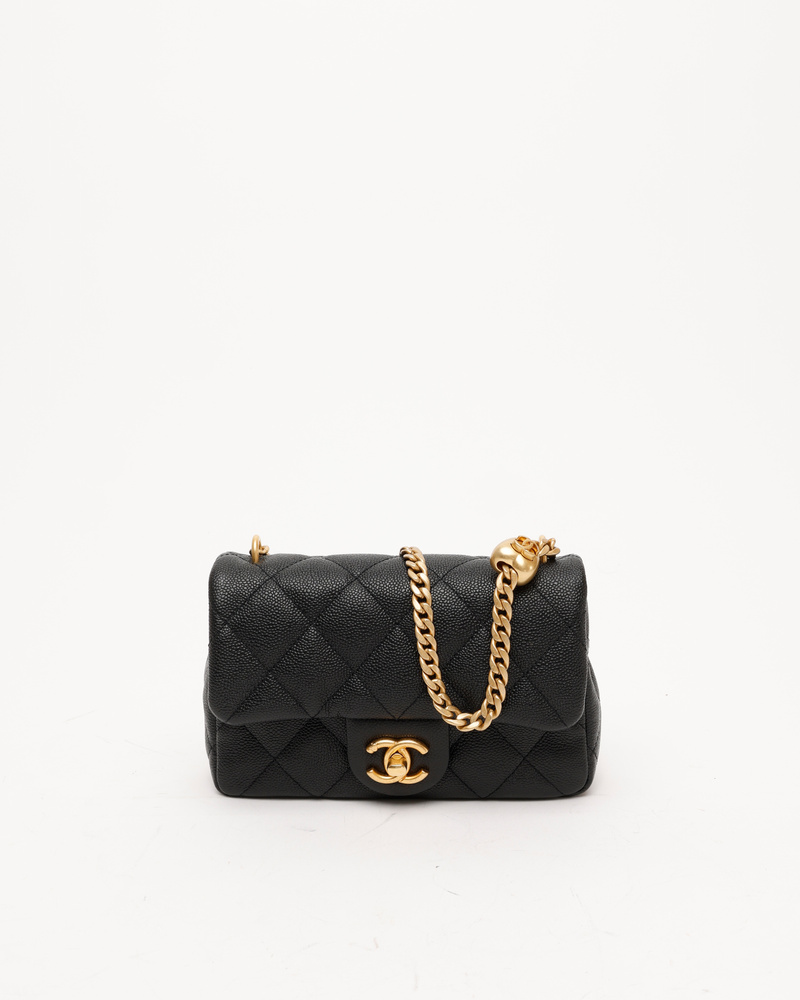 Chanel Vintage Classic Caviar 23P Mini Sweetheart Crush Flap Bag | A ...