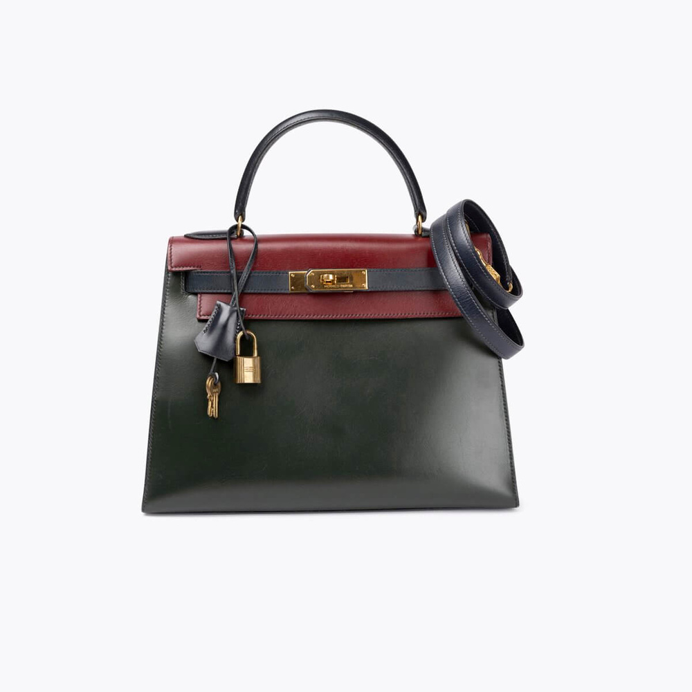 A Retro Tale - HERMÈS Tri-Color Kelly Box 28 Sellier Bag