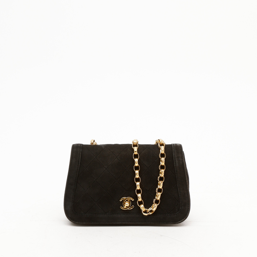 Vintage CHANEL Suede Mini Bijou Chain Flap Bag - A Retro Tale
