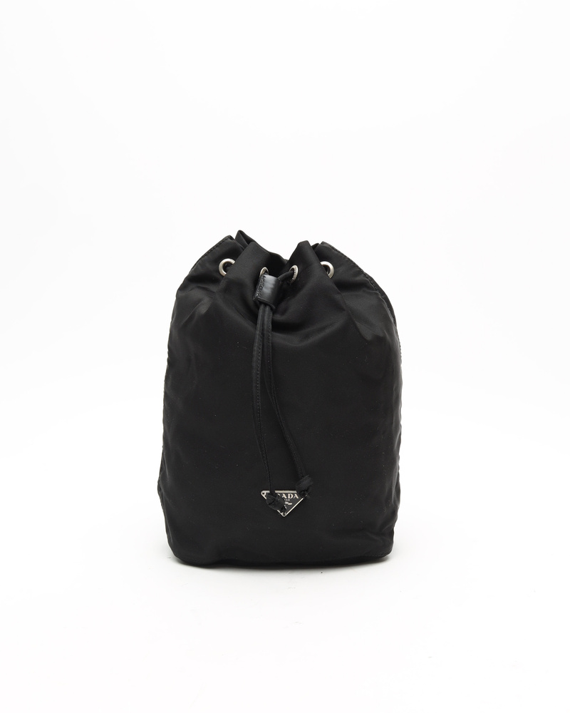 Vintage Prada Nylon Drawstring Bag Pouch - A Retro Tale | A Retro Tale