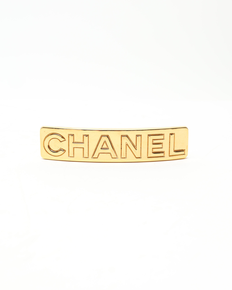 Vintage Chanel Barrette Logo Clip - A Retro Tale | A Retro Tale