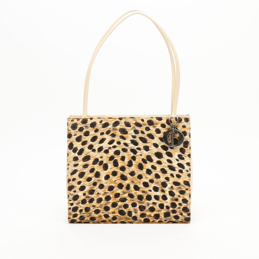 Vintage Christian Dior Lady Dior Leopard Print Canvas Tote Bag - A ...
