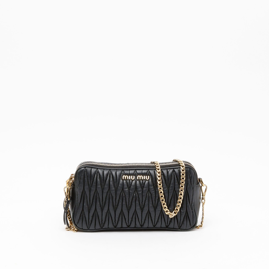 Vintage MIU MIU Matelassé Wallet On Chain Bag - A Retro Tale | A Retro Tale