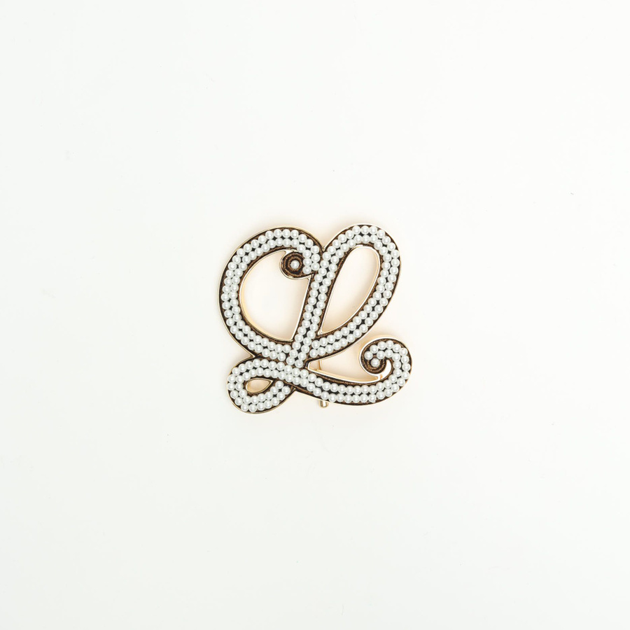 Vintage Loewe L Pearl Brooch - A Retro Tale