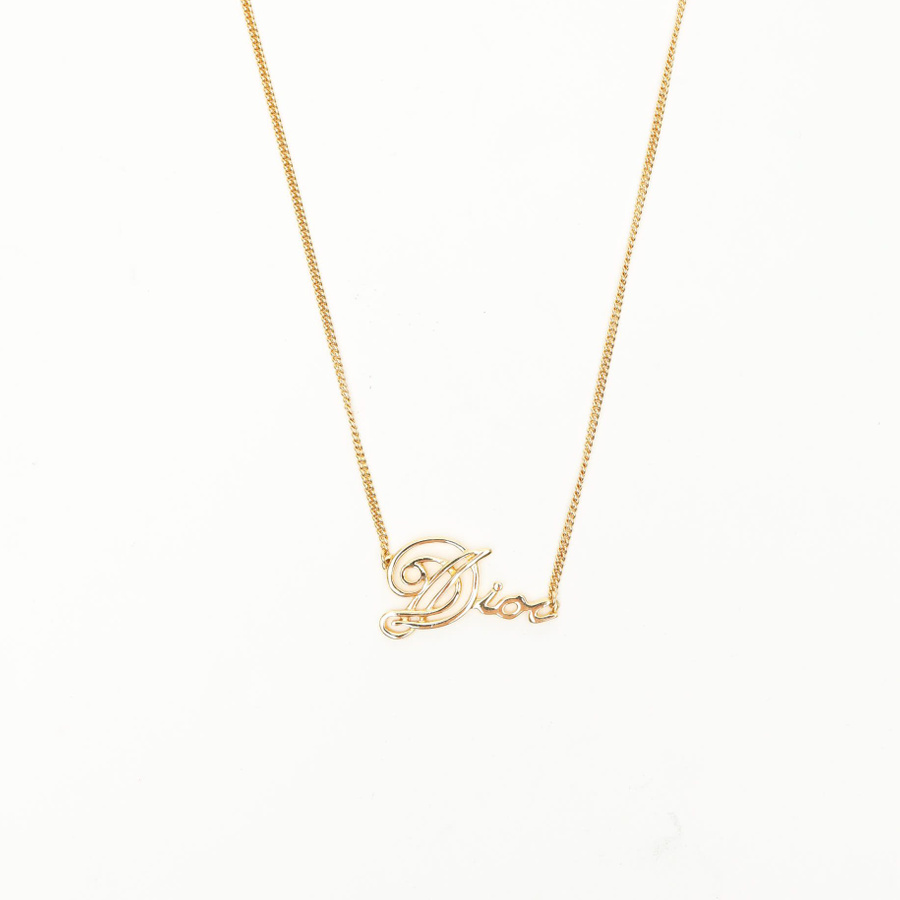 Vintage Christian Dior Script Logo Necklace - A Retro Tale
