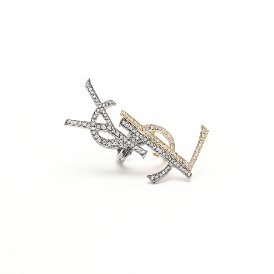 Vintage Saint Laurent YSL Rhinestone Clip-on Earrings - A Retro Tale