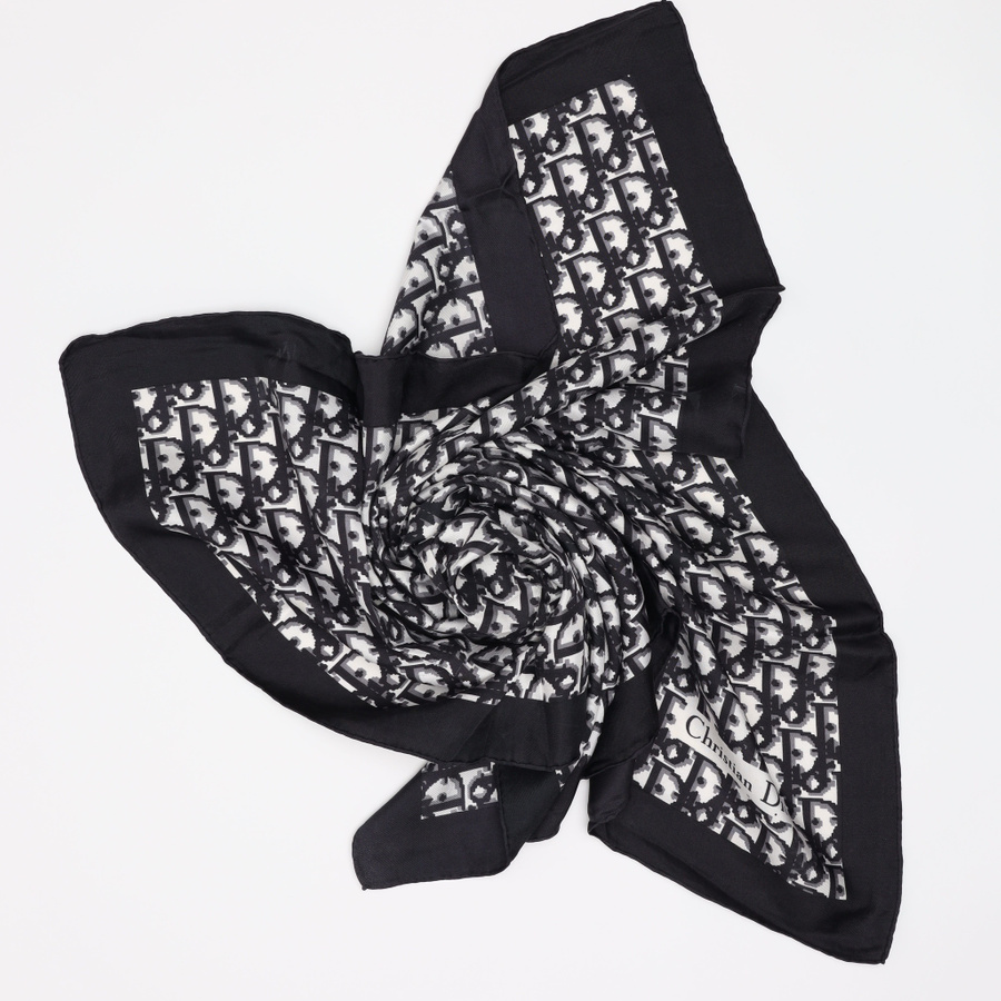 Vintage Christian Dior 75 Diorissimo Silk Scarf - A Retro Tale