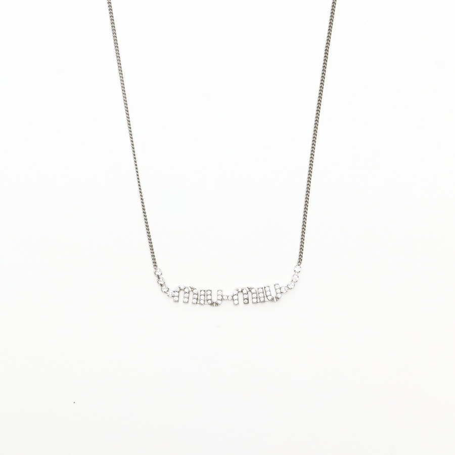 Vintage MIU MIU Logo Rhinestone Necklace - A Retro Tale