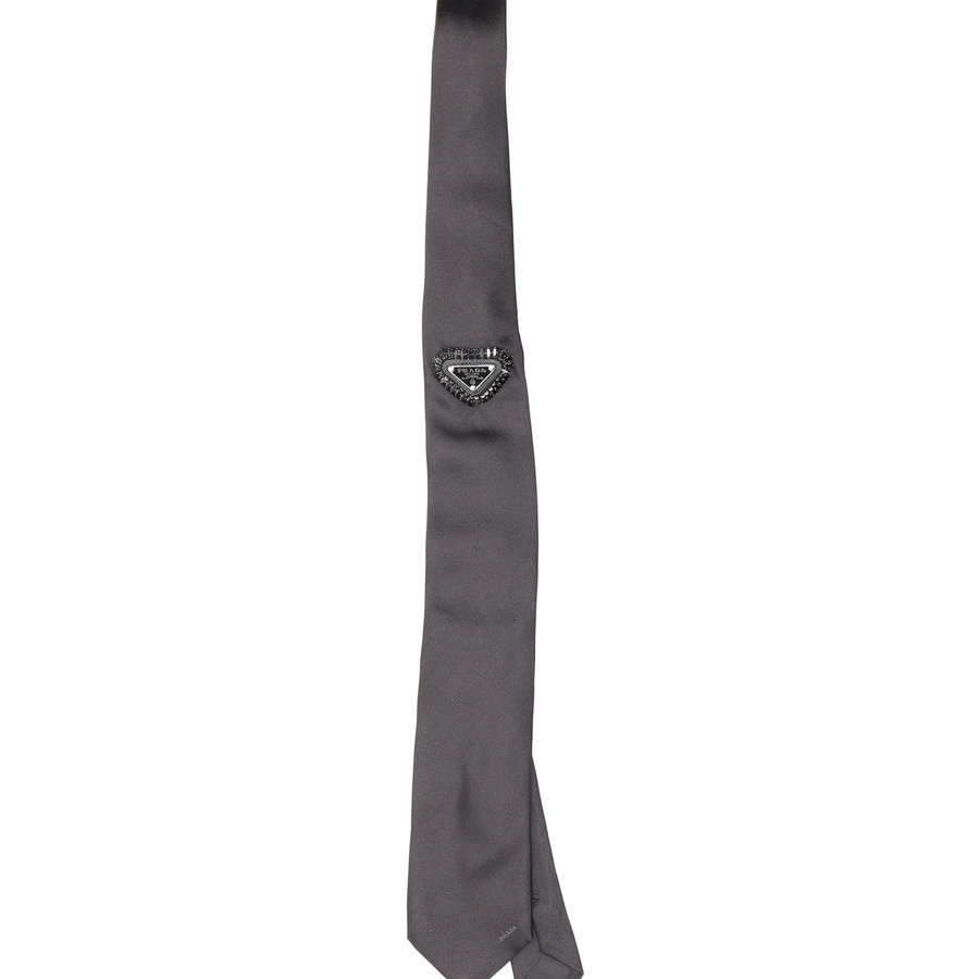 Vintage Prada Triangle logo Silk Necktie - A Retro Tale