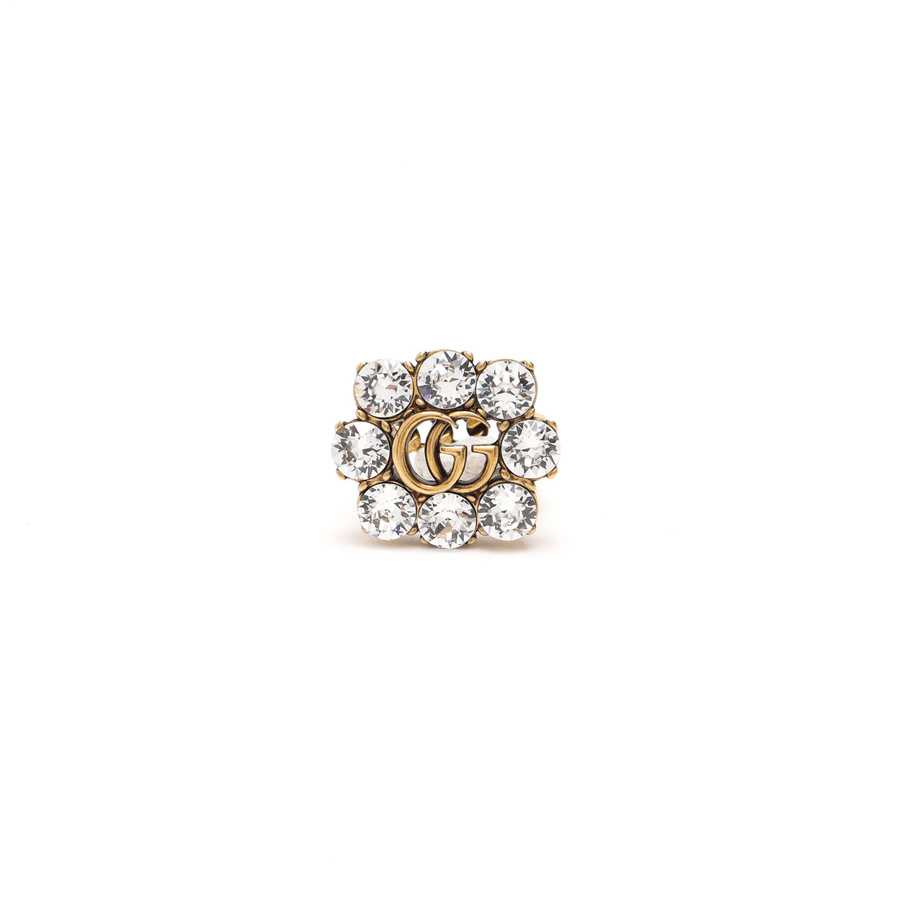 Vintage Gucci Flower Rhinestone Ring - A Retro Tale