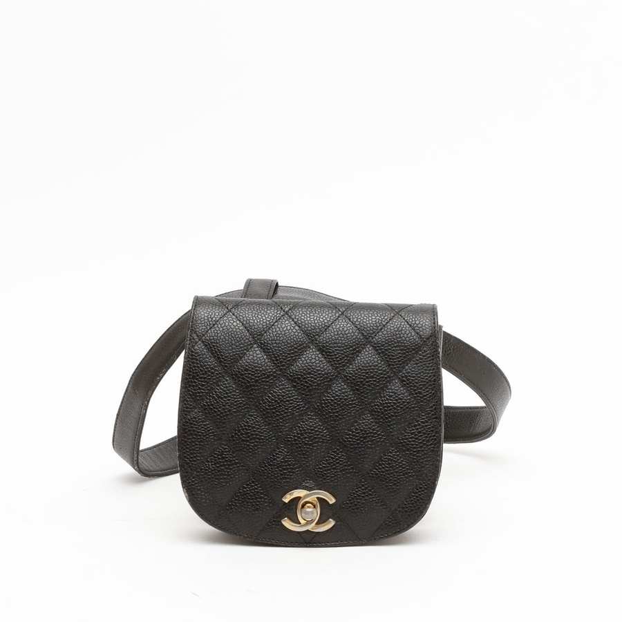 Vintage CHANEL Classic Quilted Caviar Belt Bag - A Retro Tale