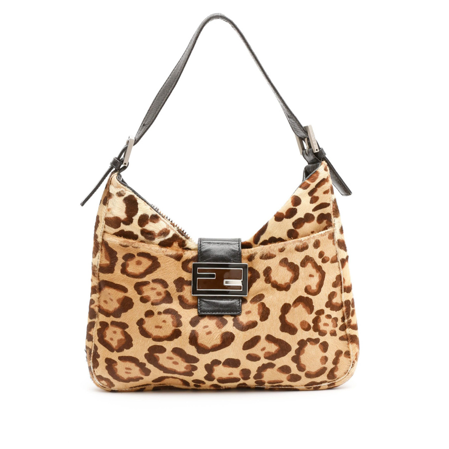 Vintage Fendi Leopard Mamma Shoulder Väska - 841-19837