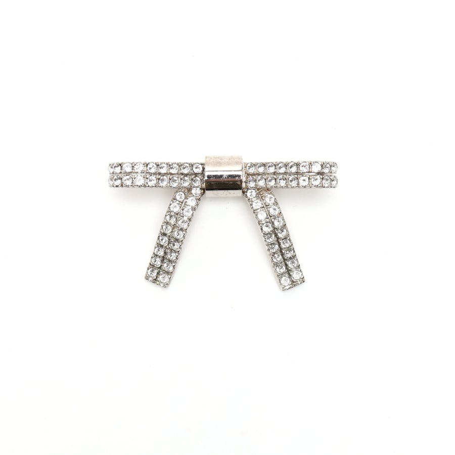 Vintage MIU MIU Rhinestone Ribbon Brooch - 844-24958