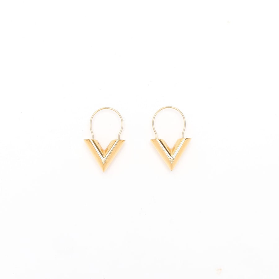 Vintage Louis Vuitton Essential V Hoop Earrings - 845-27647