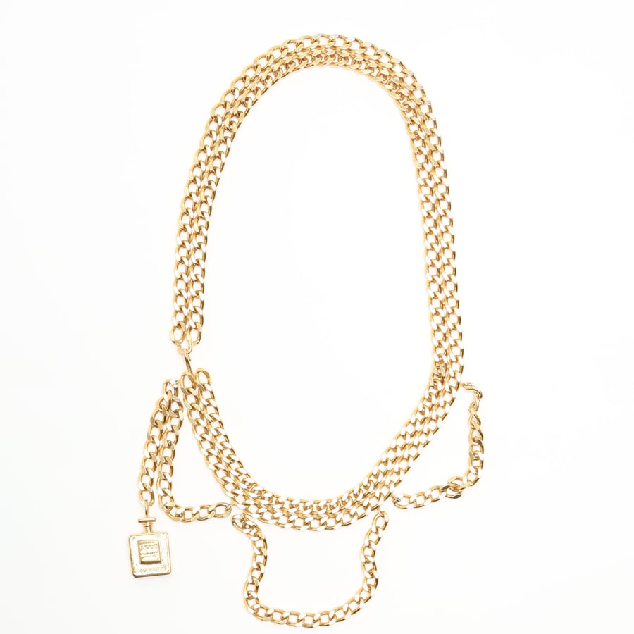 Vintage Chanel Perfume Bottles 3-Row Chain Belt - WZ590679