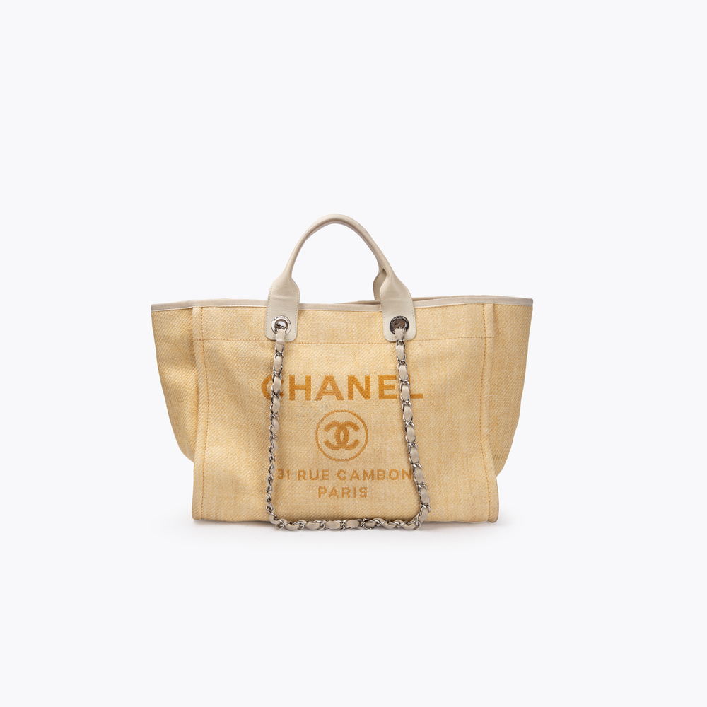 CHANEL Raffia Deauville Medium Tote Bag - A Retro Tale