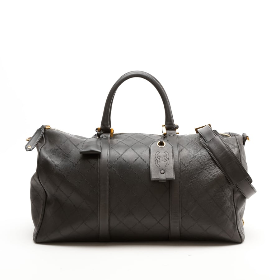 Vintage Chanel Diamond Stitch Quilted Duffle Bag - A4121099
