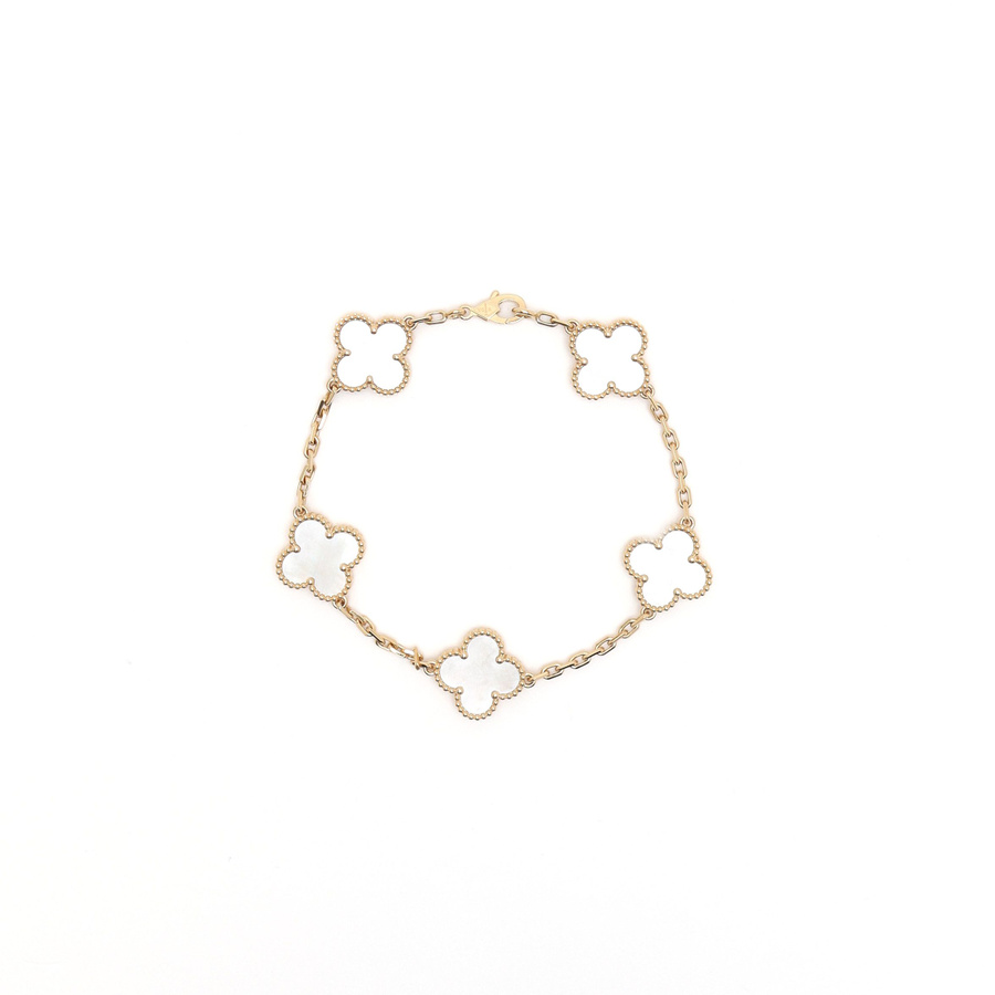 Vintage Van Cleef & Arpels Alhambra MOP 18K Gold Bracelet WZ604621