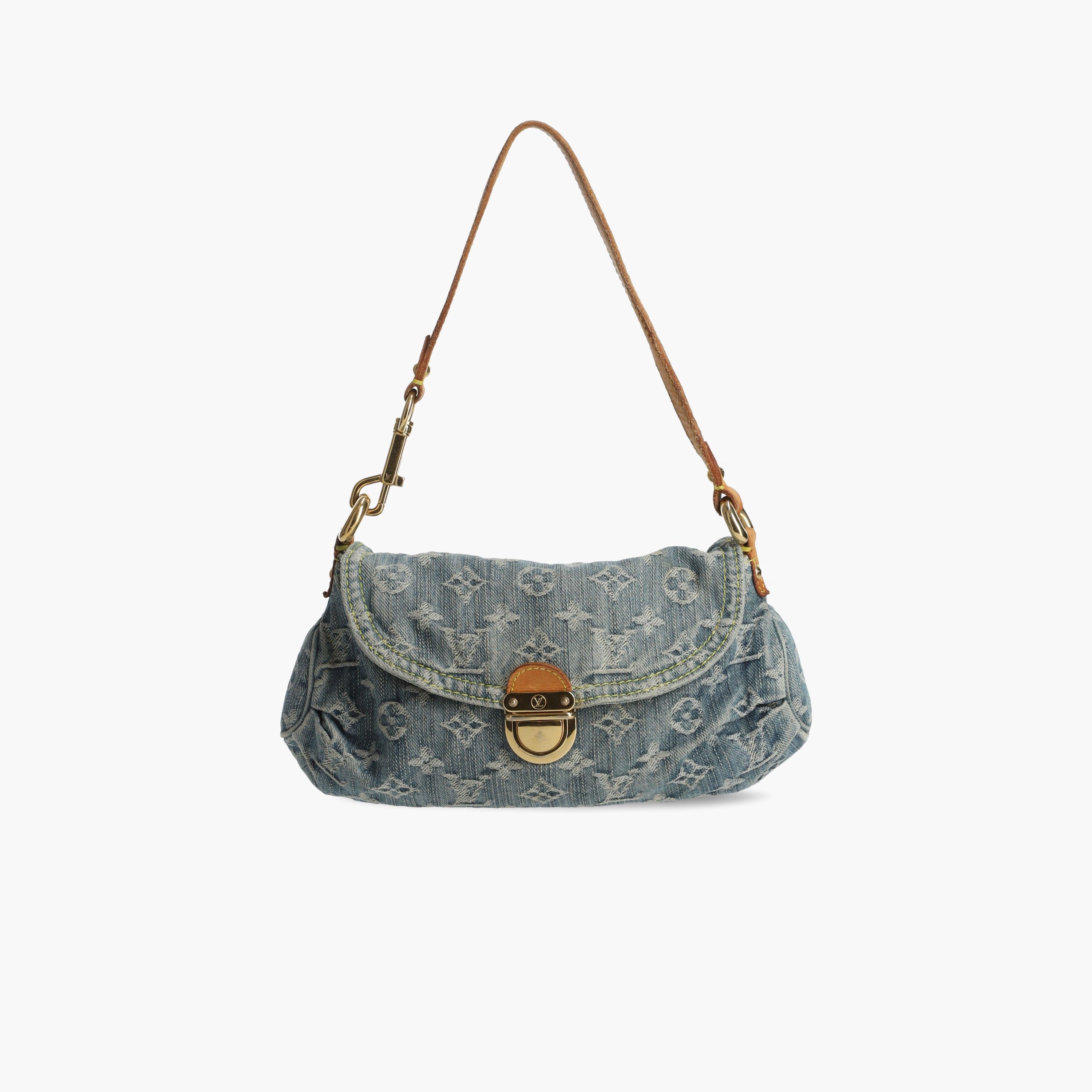 LOUIS VUITTON Vintage Denim Mini Pleaty Shoulder Bag - A Retro Tale