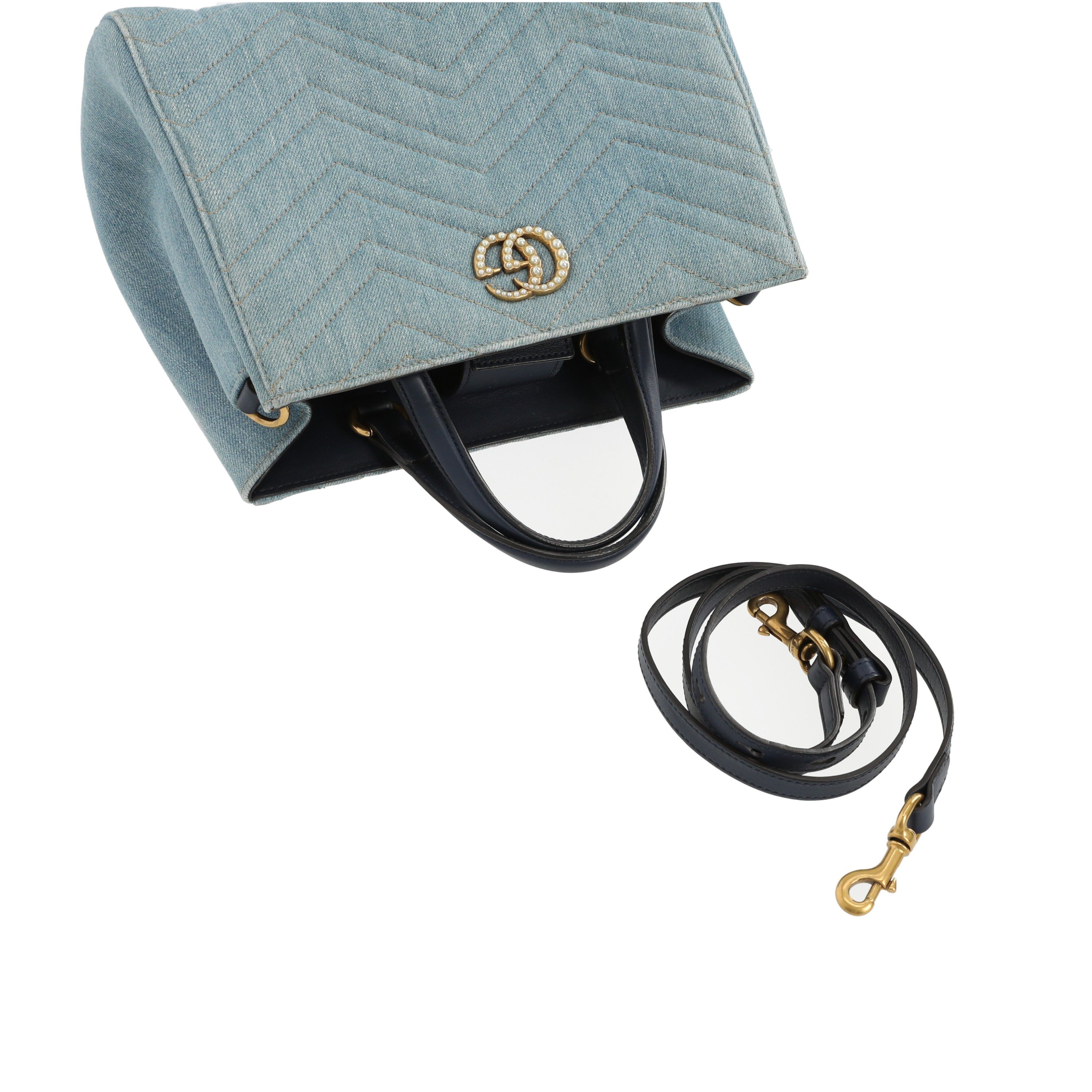 GUCCI Vintage Denim Marmont Two-Way Bag - A Retro Tale