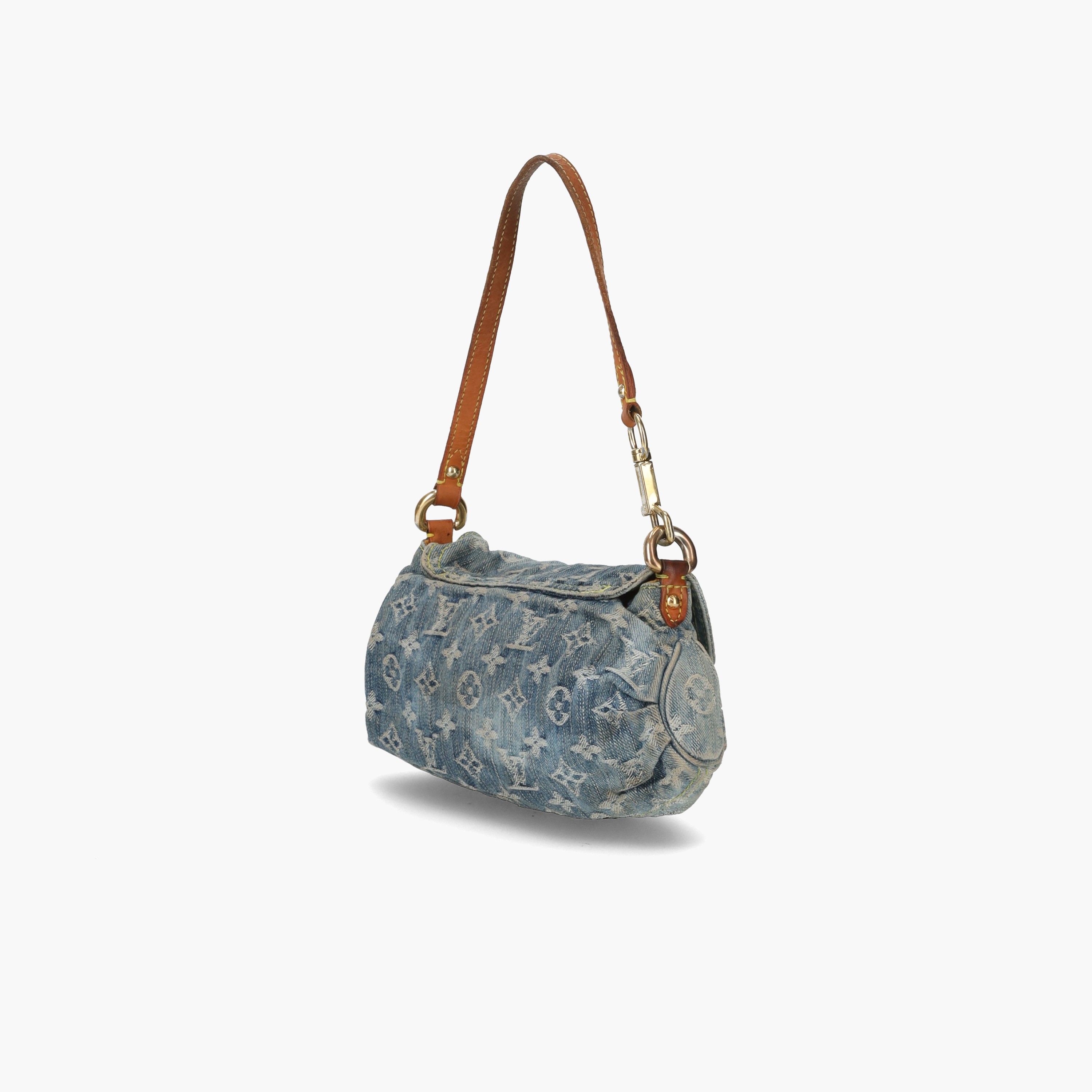LOUIS VUITTON Vintage Denim Mini Pleaty Shoulder Bag - A Retro Tale