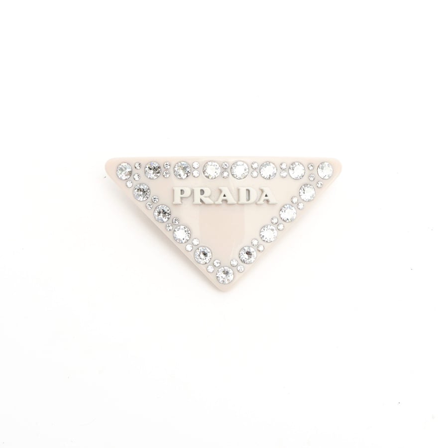Vintage Prada Logo Rhinestone Hair Clip - A4409761