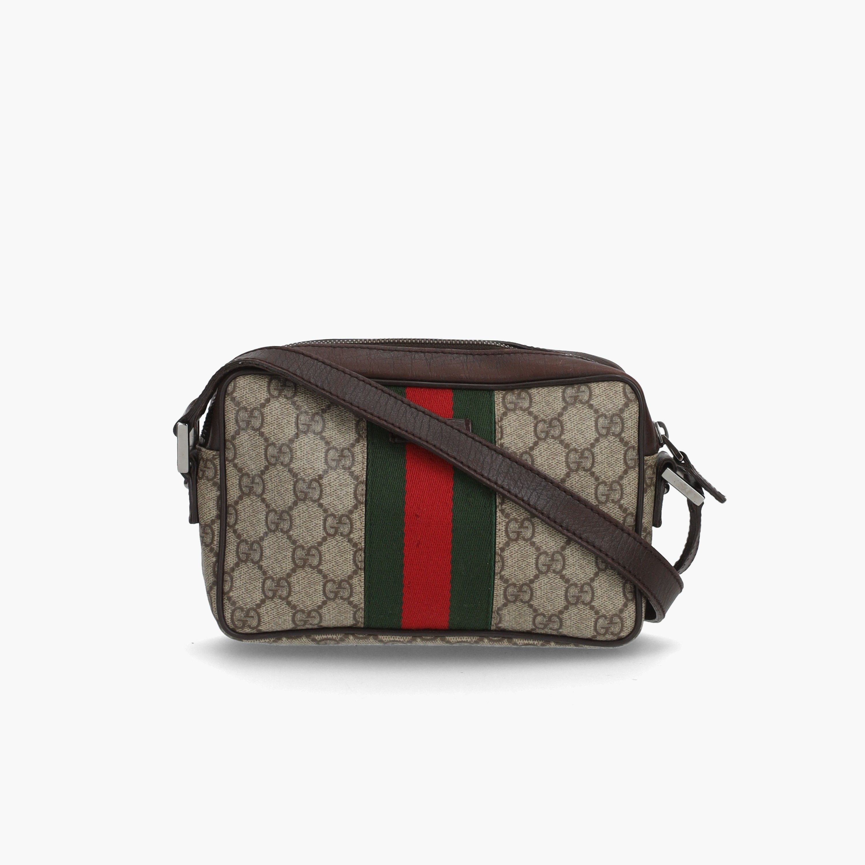 GUCCI Vintage GG Supreme Web Crossbody Bag - A Retro Tale