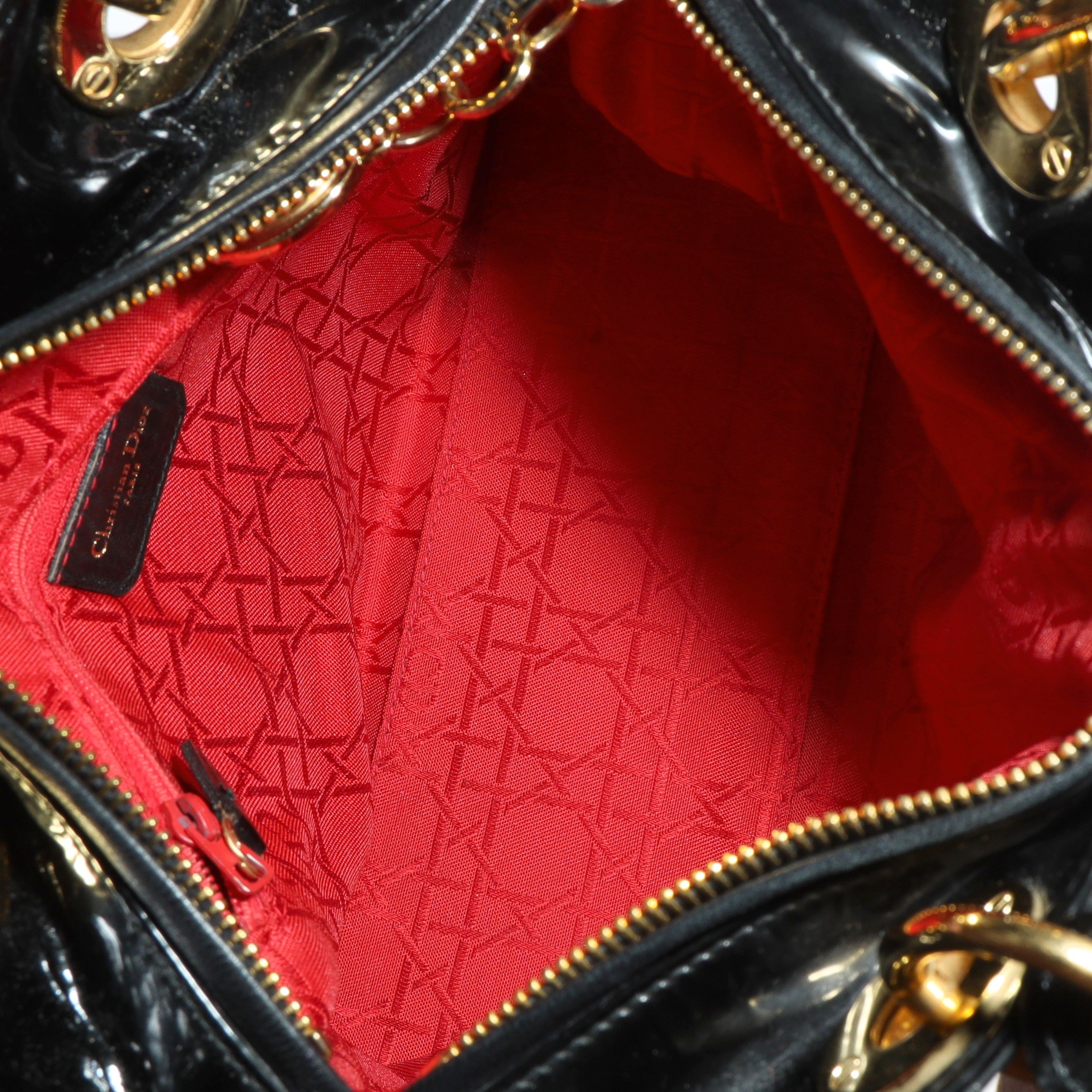 CHRISTIAN DIOR Vintage Patent Medium Lady Dior Handbag - A Retro Tale