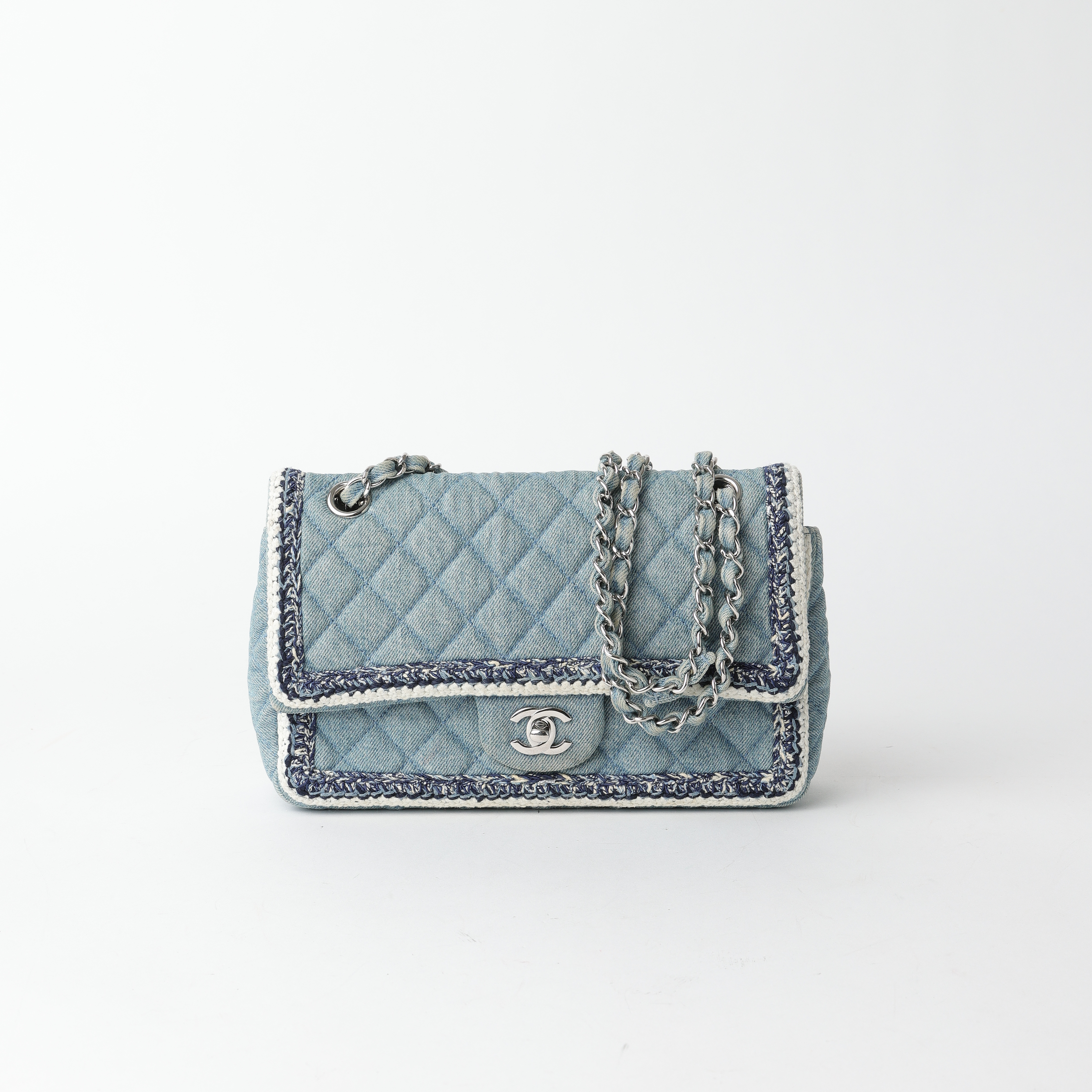 CHANEL Vintage Denim Braided Classic Medium Flap Bag - A Retro Tale