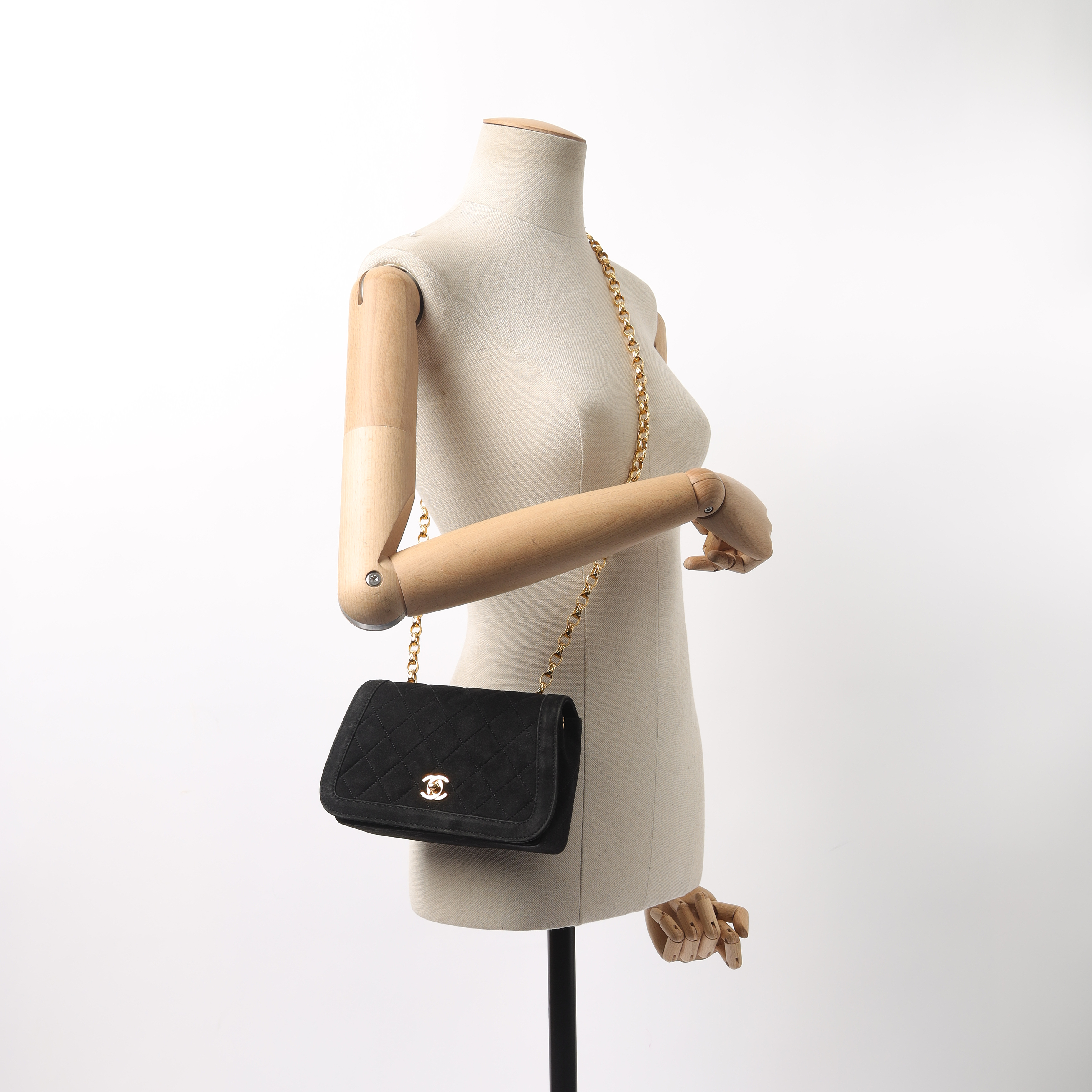 CHANEL Vintage Suede Mini Chain Single Flap Bag - A Retro Tale