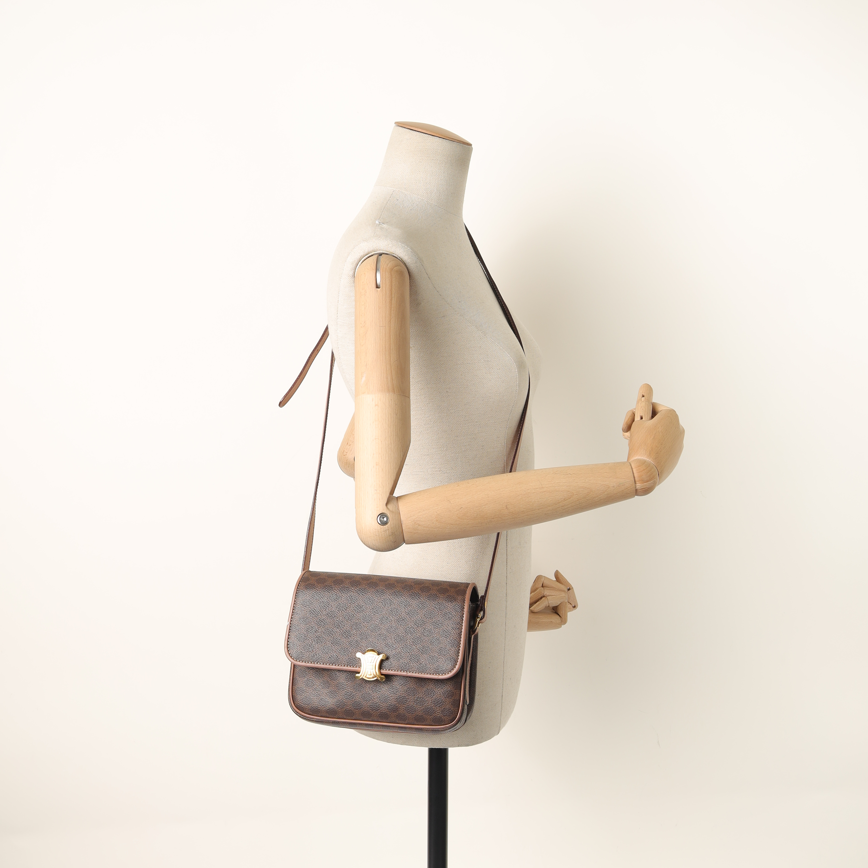 CELINE Vintage Macadam Triomphe Crossbody Bag - A Retro Tale