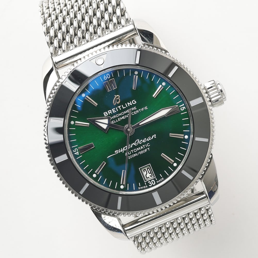 BREITLING Vintage Superocean Heritage II Green Dial Full Set Watch | A ...